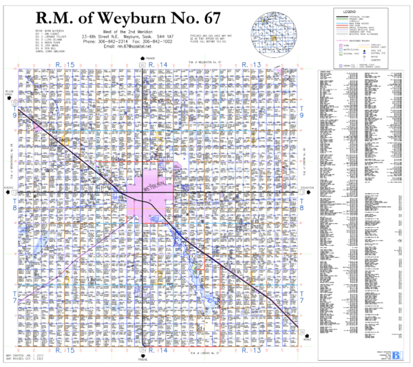 Digital RM Map - RM of Weyburn No. 67