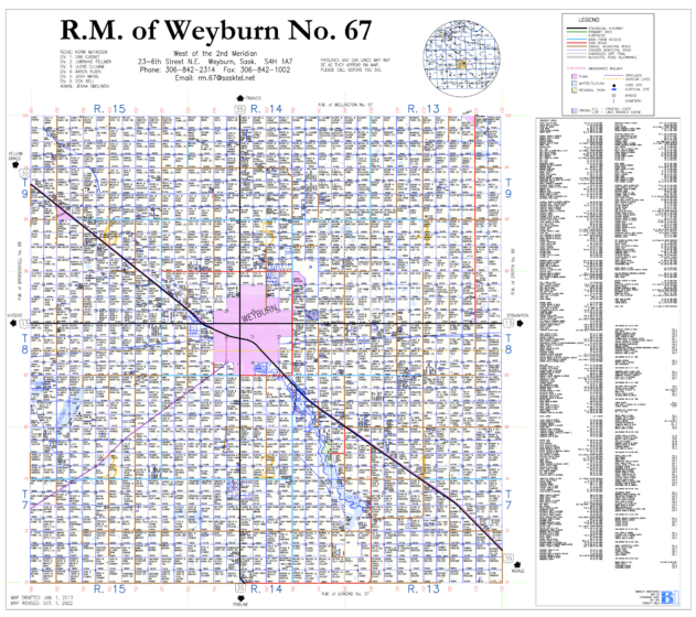Digital RM Map - RM of Weyburn No. 67